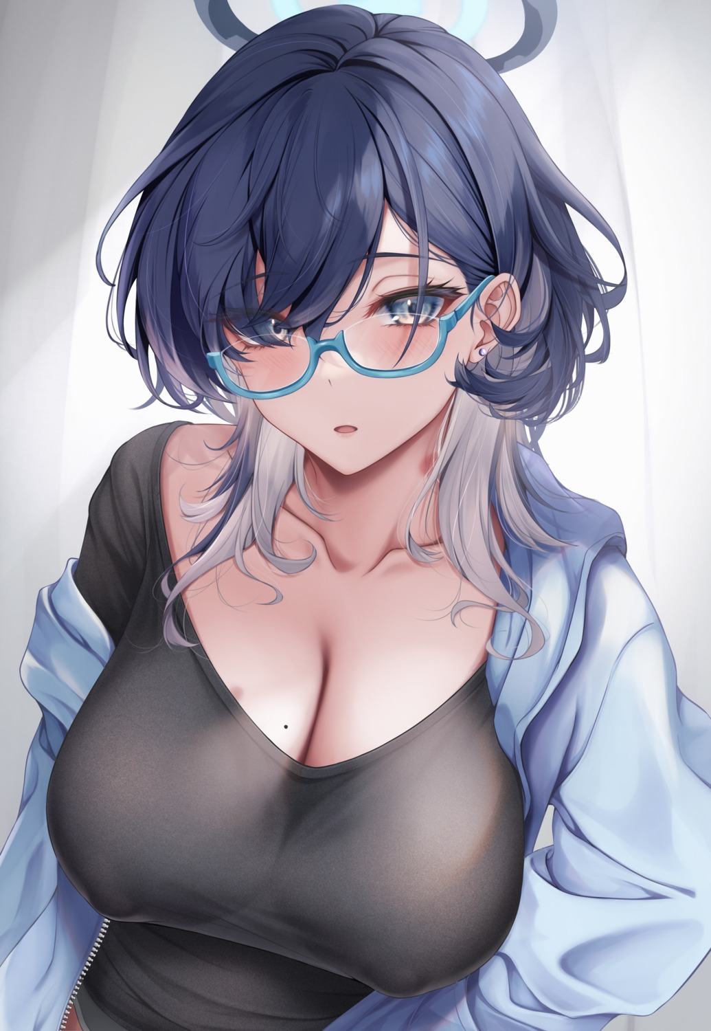 rai (newtype xm-x1) blue archive kagami chihiro erect nipples halo megane no bra see through ...